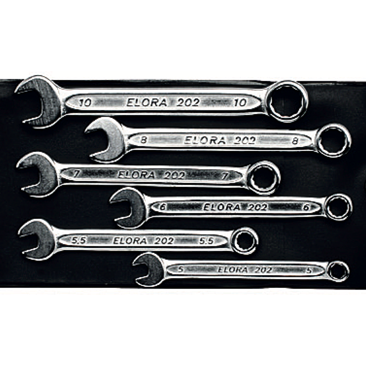 ELORA 202S 4BA Combination Spanners Set, Extra Short