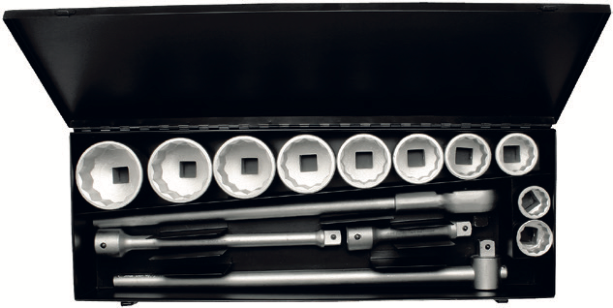 ELORA 780-10A 1" Bi-Hexagon Socket Set Inches 14 Pcs